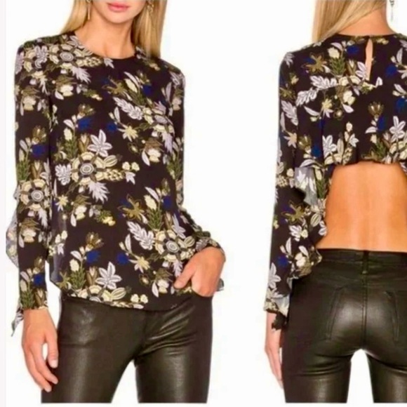 A.L.C. | Tops | Alc Cooper Longsleeve Floral Silk Blouse | Poshmark